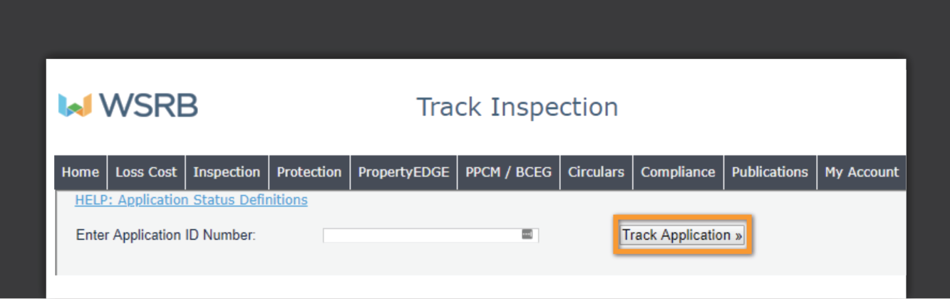 How do I check the status of an inspection?