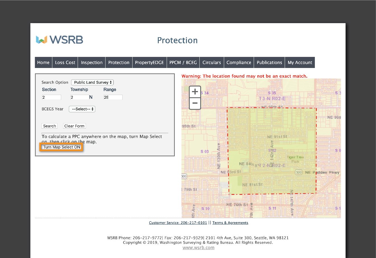 How do I find a protection class by public land survey data (section ...